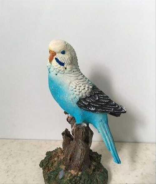 Фигура декоративная Попугай голубой на ветке