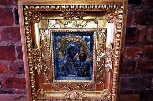 Антикварная Икона 19 века Казанская Богородица