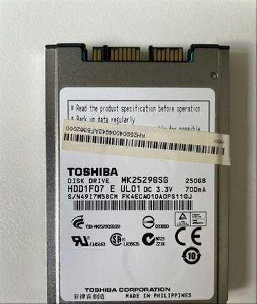 HDD Toshiba MK2529GSG 1.8” 250gb