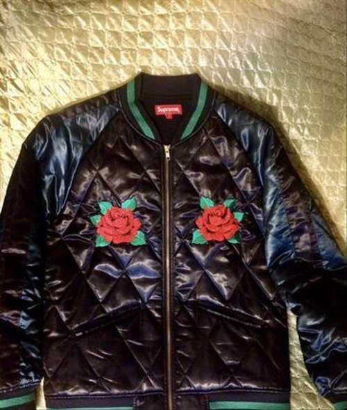 Бомбер Supreme Quilted Satin Roses Bomber F/W13