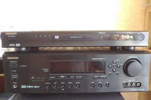 Ресивер Onkyo TX-SR502E + DVD player Onkyo + пульт