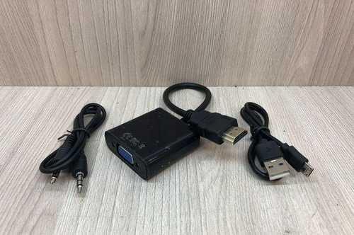 Адаптер-переходник с VGA на hdmi с аудио-входом