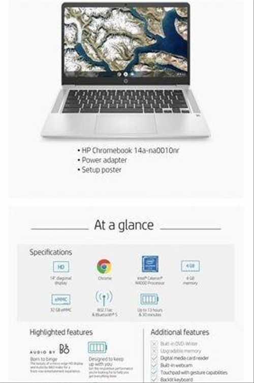 HP Chromebook 14-inch HD Laptop, Intel Celeron N40