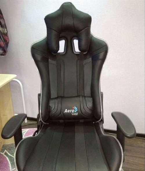 Кресло геймерское Aerocool AC120 RGB-B, черное, с