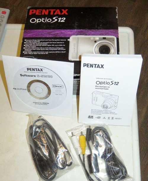 Pentax Optio 12s - комплект кроме фотика и зарядки