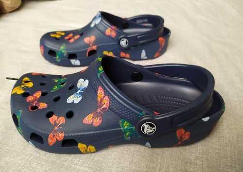 Сабо с бабочками crocs новые