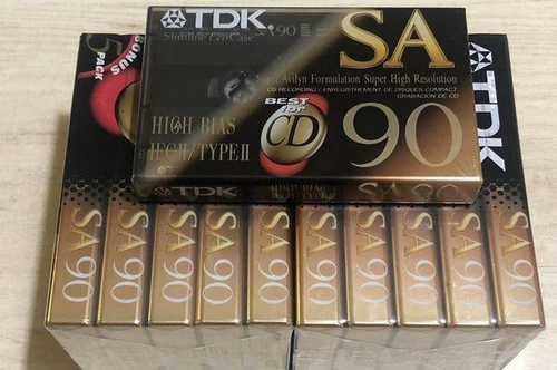 Аудиокассеты TDK SA90 1993 10 штук