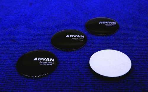Комплект 3D наклеек диска Advan 56 мм черный