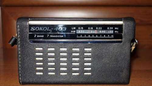 Радиоприемник "Сокол-403" в кожаном чехле