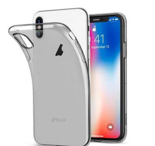 Прозрачная силиконовая накладка на Apple iPhone X