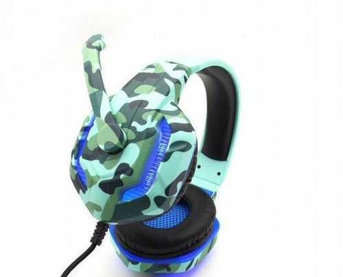 Наушники проводные komc G312 game головные камуфляж синий