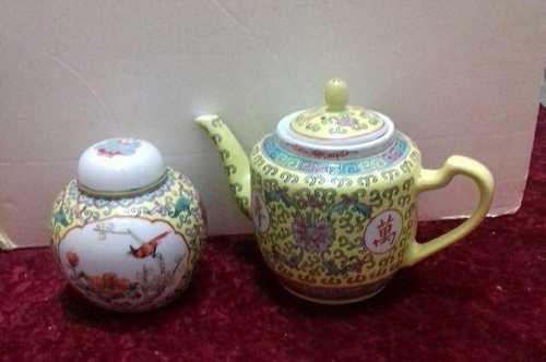 Заварочный чайник и чайница. Китай. 50-х годов