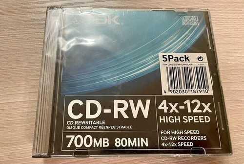 Перезаписываемый диск TDK CD-RW 700Mb 12X slim box