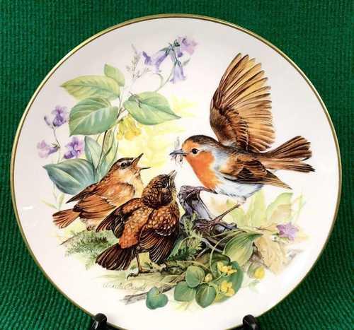 Тарелка фарфоровая Птицы «Малиновки»