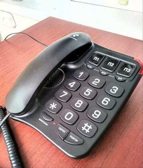 Телефон проводной стационарный teXet TX-214 Black