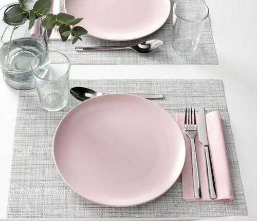Новые тарелки IKEA 8 шт розовые färgklar фэргклар