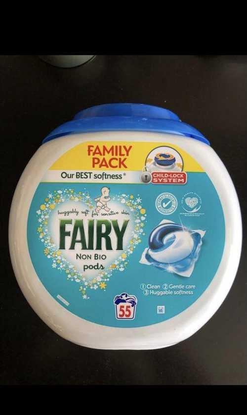 Капсулы для стирки Fairy non bio, family pack, 55