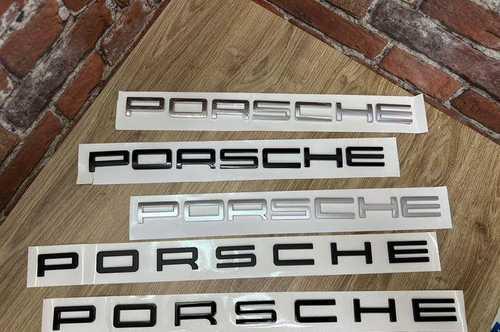 Буквы надпись порш Porsche глянец антихром