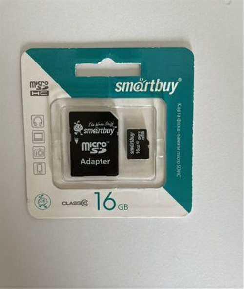Карта памяти Smartbuy microSD+adapter 16 GB class