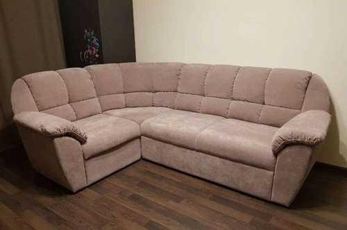 Угловой раздвижной диван(ткань Флок Санторини)