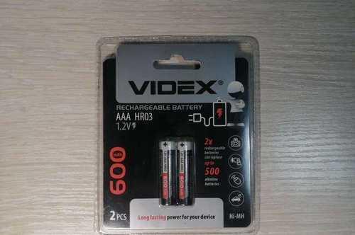 Аккумуляторные батарейки Videx AAA 600mAh