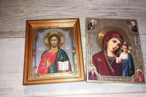 Икона Христа спасителя и Казанской божьей матери