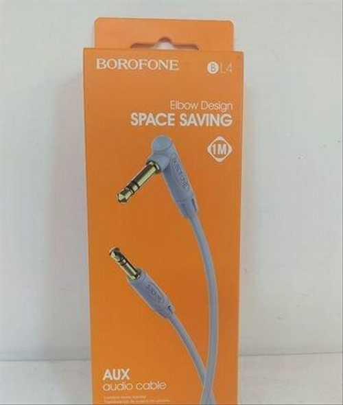 Аудио кабель AUX Borofone BL4 угловой штекер 1метр