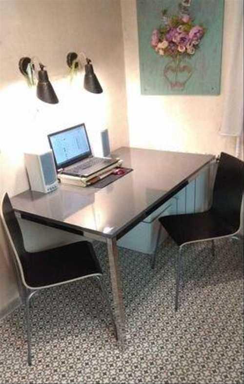 Стол обеденный/ кухонный и стулья (2шт) IKEA