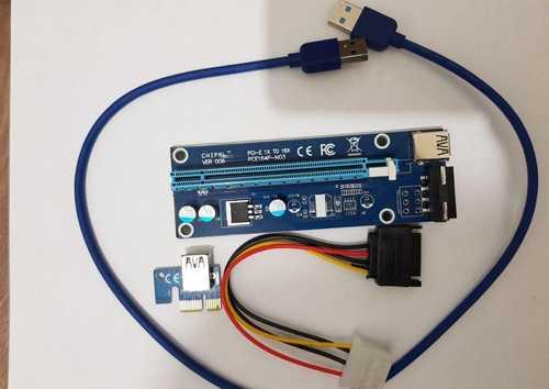 Продам новые райзера Riser PCI-E 1x-16x molex