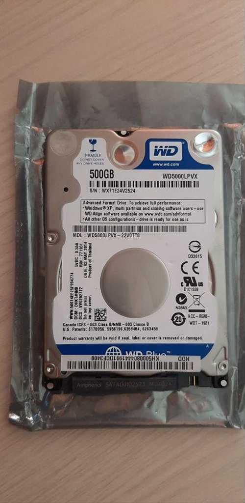 Винчестер для ноутбука WD Blue 500Gb wd5000lpvx