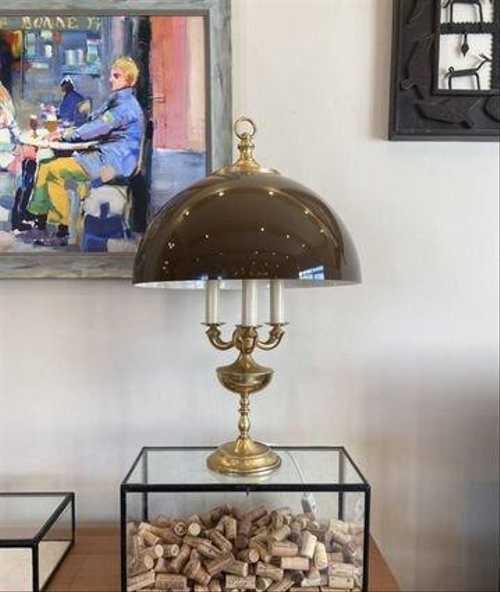 Гигантская настольная лампа винтаж 62 см. Латунь