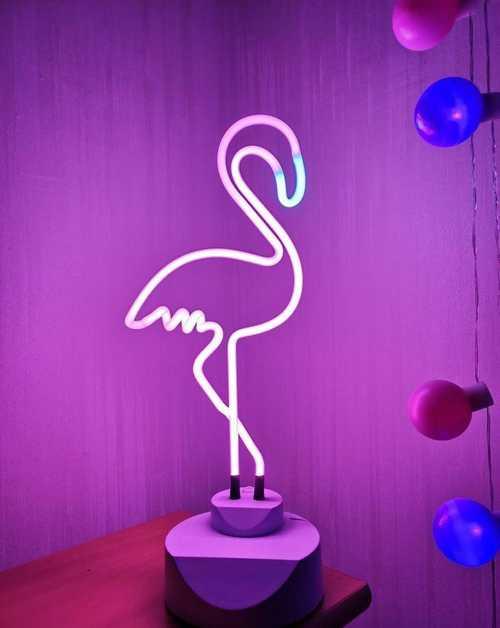 Неоновая лампа Фламинго