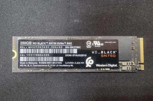 SSD 250Gb WD Black SN750 M2 2280