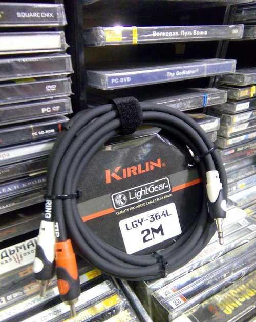 Шнур Jack 3,5" на 2x RCA Kirlin 2m