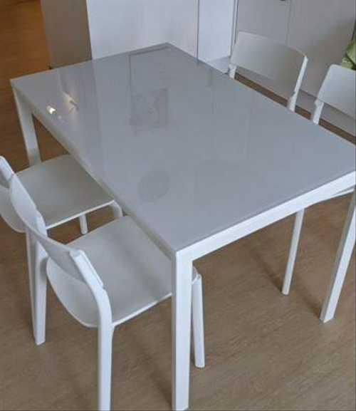 Закаленое стекло (белое) на стол Икея 120х75 см
