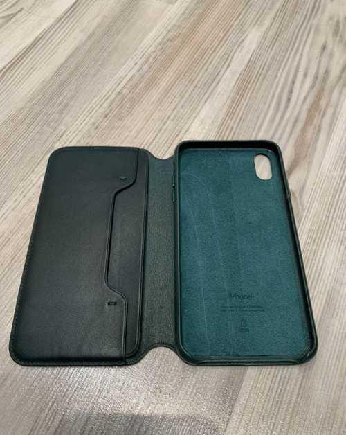Чехол iPhone XS Max Leather Folio Forest Green