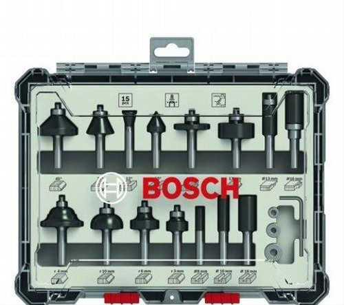 Набор фрез смешанный Bosch 2607017472, 8 мм, 15 шт