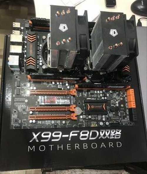 Mат плата huananzhi X99 F8D +2 CPU 8 ядер 16 пот