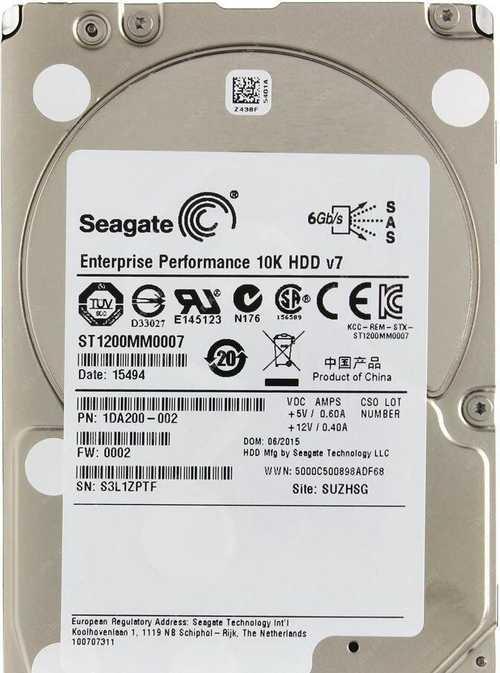 Жесткий диск Seagate 1.2Tb v7 ST1200MM0007 2.5 SAS