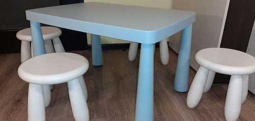 Детский стол и стульчик (табурет) IKEA маммут