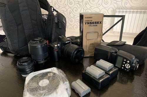 Nikon d90,3 объектива,вспышка итд.обмен