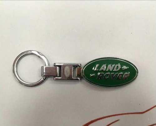Брелок овальный метал зеленый Land Rover