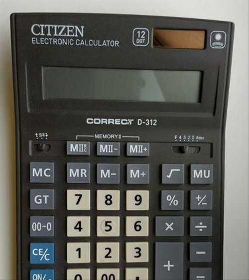 Калькулятор Citizen Correct, D-312, 12-разрядный