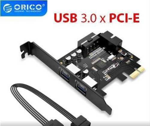 USB 3.0 x PCI-E контроллер orico на 4-порта