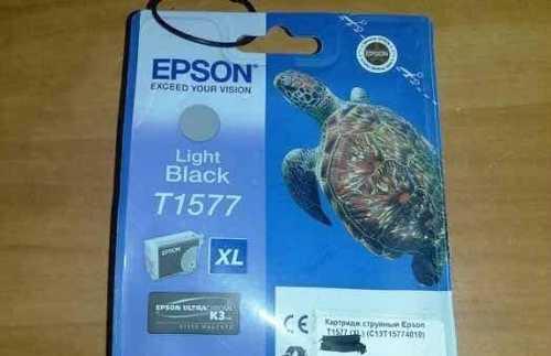 Картридж струйный Epson T1577 XL grey
