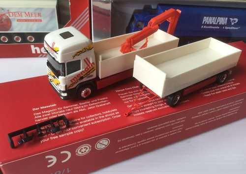Herpa Scania 144L 530 с краном и прицепом 1:87