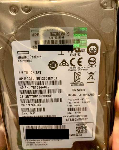 Жесткий диск HP 1.2Tb 10k SAS