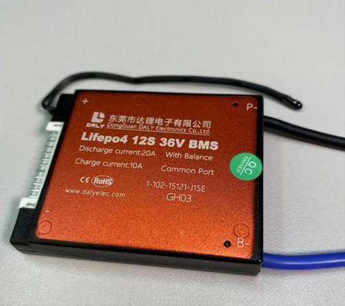 Плата LiFePo4 BMS daly 12s36v 20A с термодатчиком