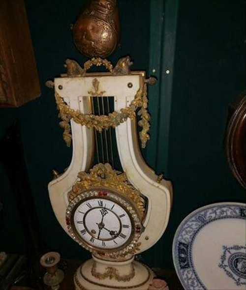 Часы каминные 19 век в виде лиры