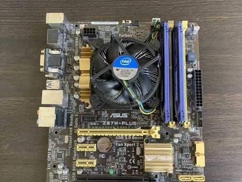 Asus Z87M-plus(LGA1150) +Intel xeon e3-1220v3+охла